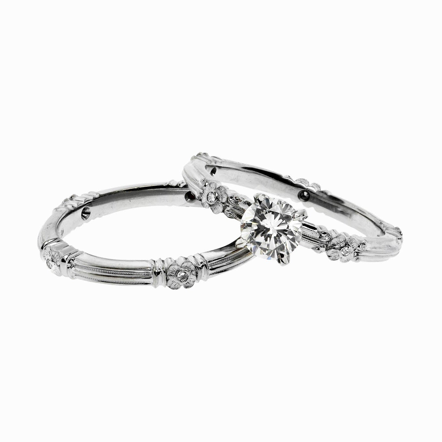 Diamond Engagement Ring and Band / Vintage Wedding Band / San Francisco ...