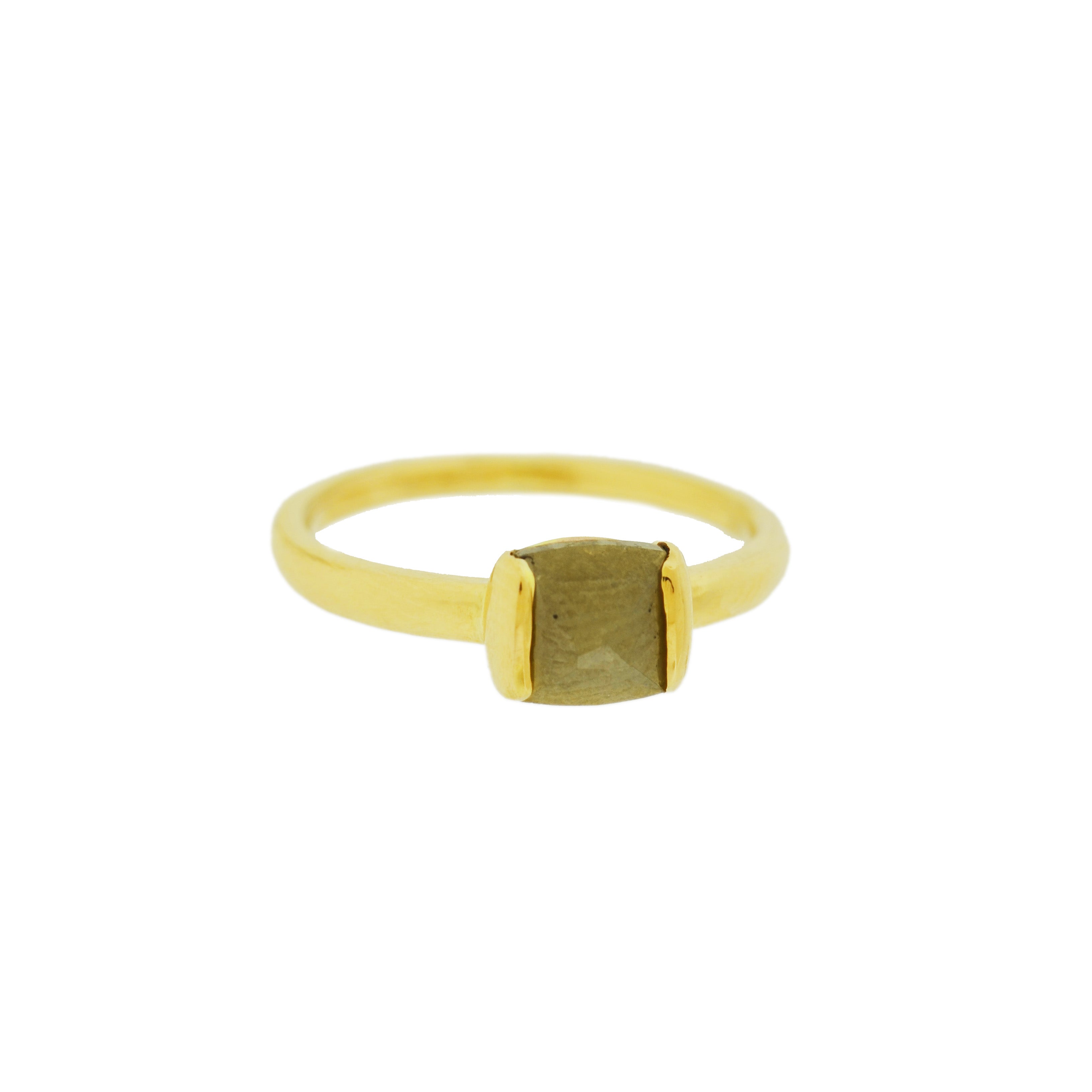 Rose Cut Yellow Diamond Flat Prong Ring – Partita